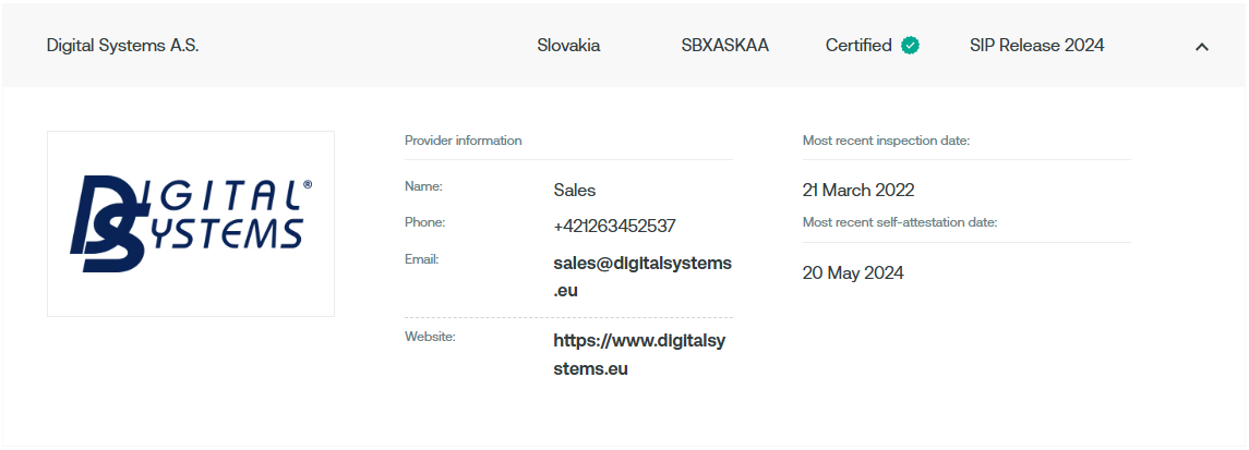 Digital Systems is SIP Release 2024 compliant! – Digital Systems